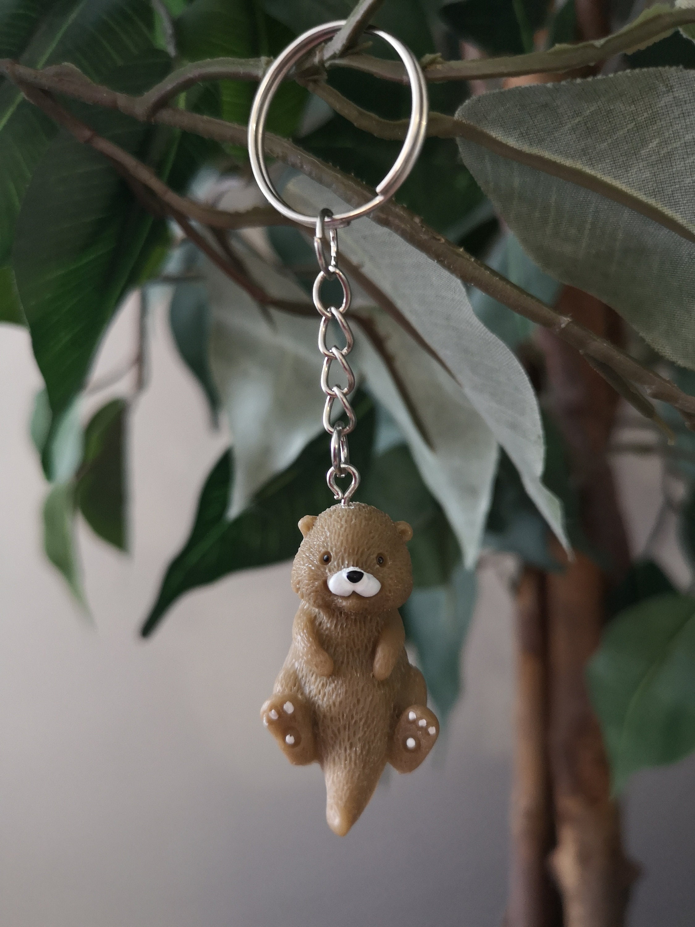 Otter Keychain / Kawaii Baby Otter Gift / Cute Animal Key Ring / Sea ...