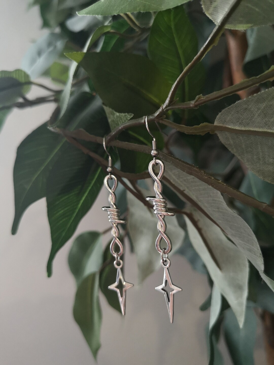 Barbed Wire Earrings / Punk Style Jewelry / Gothic Earrings / Grunge ...