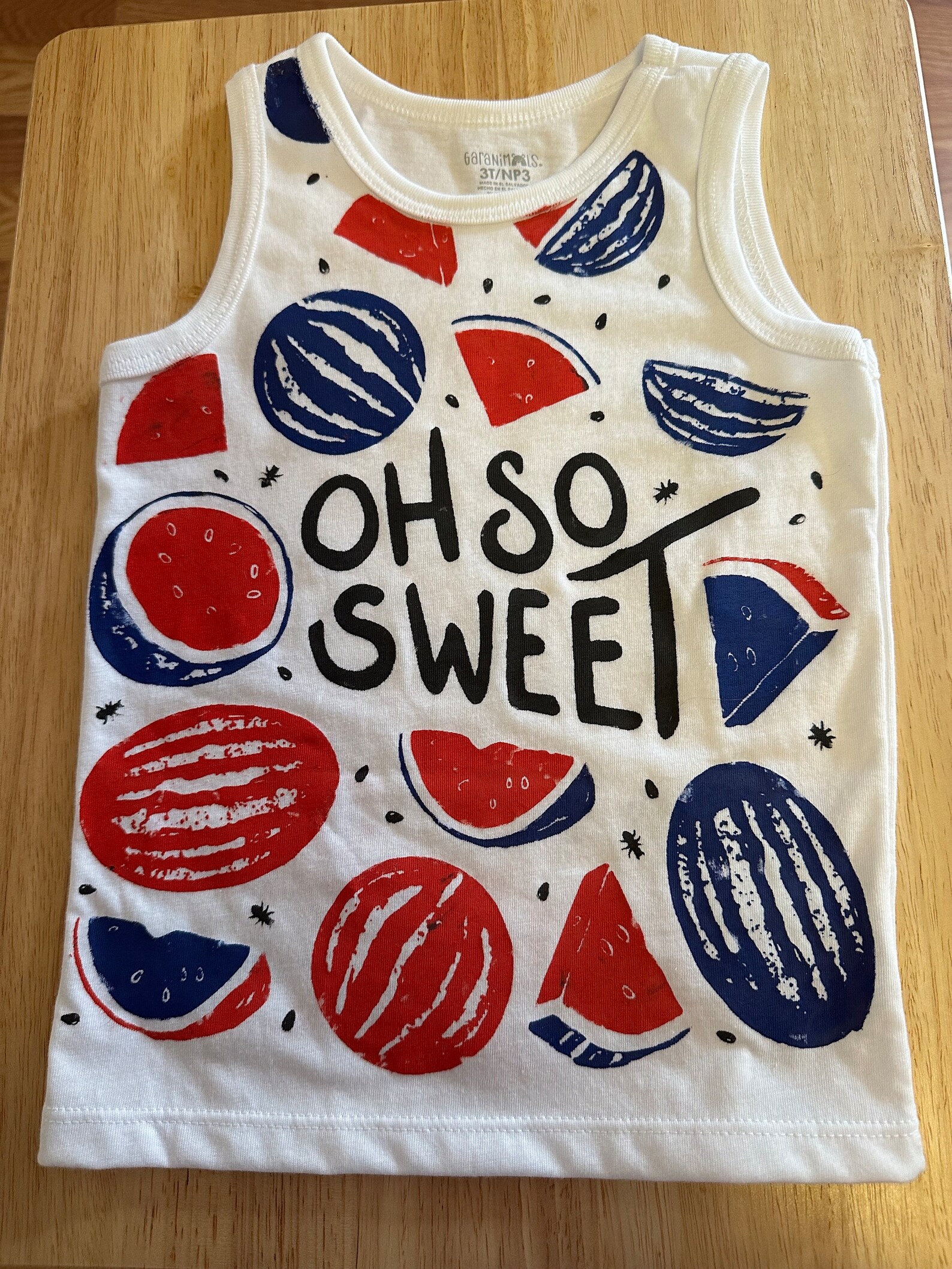 Girls Patriotic Watermelon Tank Top Tank Top Red White Blue Watermelons ...