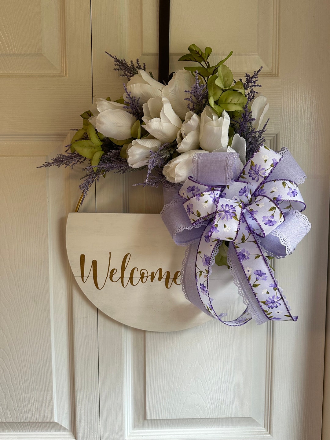 Spring Door Hanger Front Door Hanger Tulip Hanger Church Doors Office ...