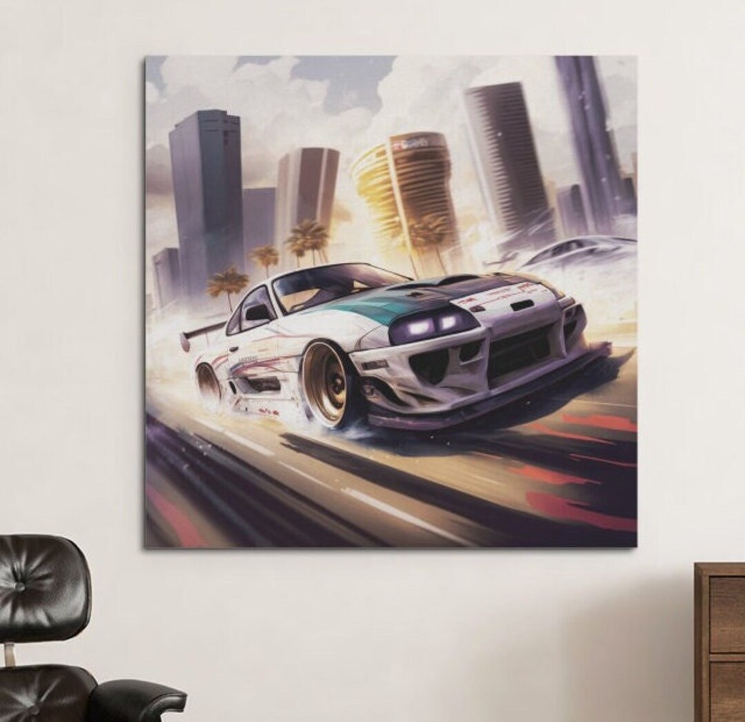 Supra Tuner Car Portraits Digital Art Illustration Prints Card Book ...