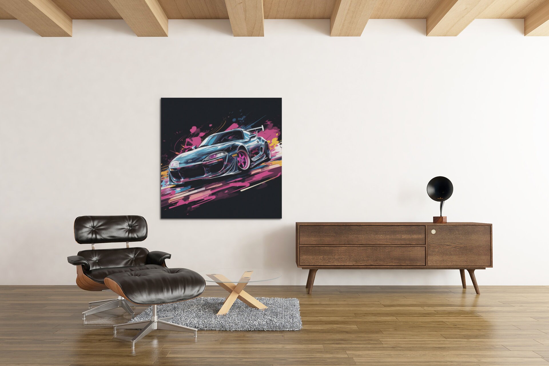 Toyota Supra Mk4 Vibrant PNG Printable Wall Art High Res Vaporwave ...