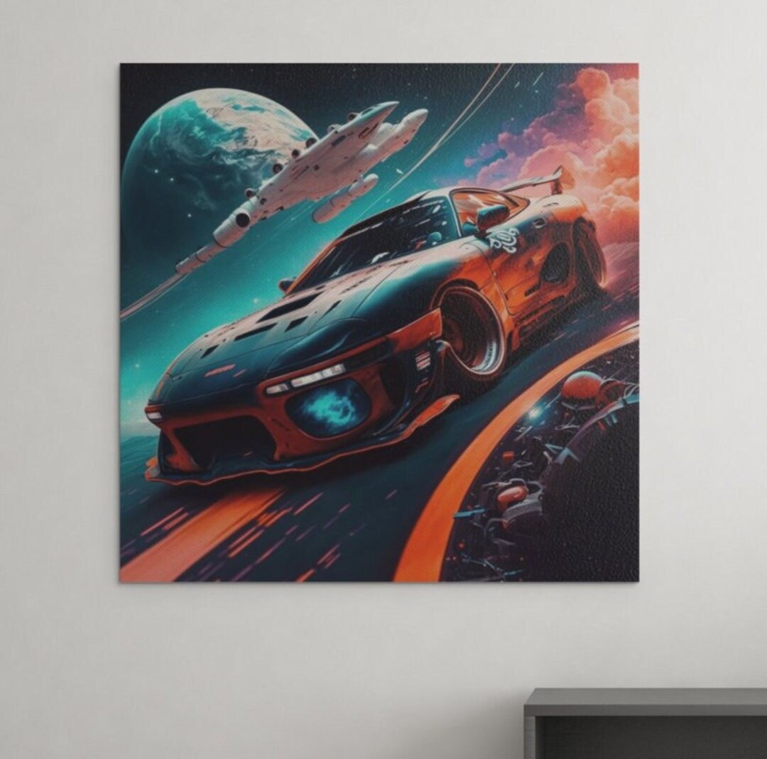 Space Supra Car Portraits Digital Art Illustration Prints Card Book ...