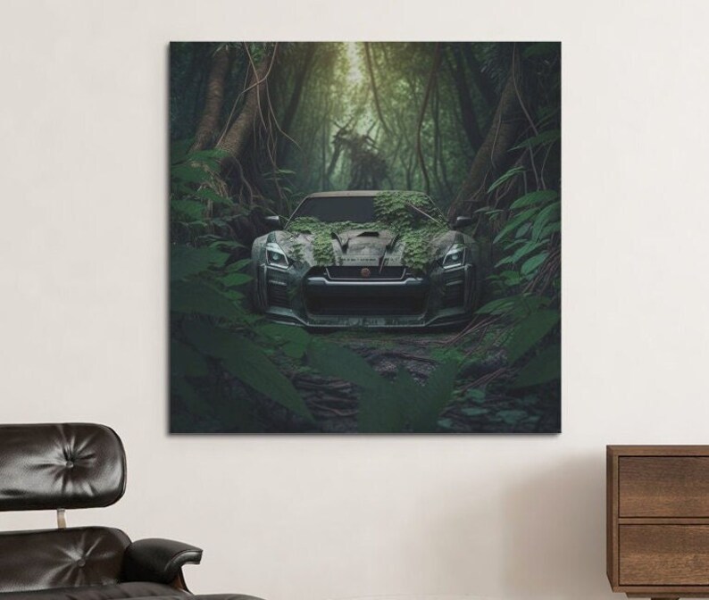 Jungle GT-R Jdm JPEG PNG Car Portraits Digital Art Illustration Prints ...