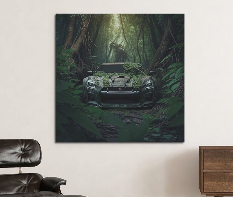Jungle GT-R Jdm JPEG PNG Car Portraits Digital Art Illustration Prints ...
