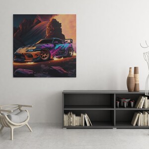 Supra Tuner Car Portraits Digital Art Illustration Prints Card Book ...