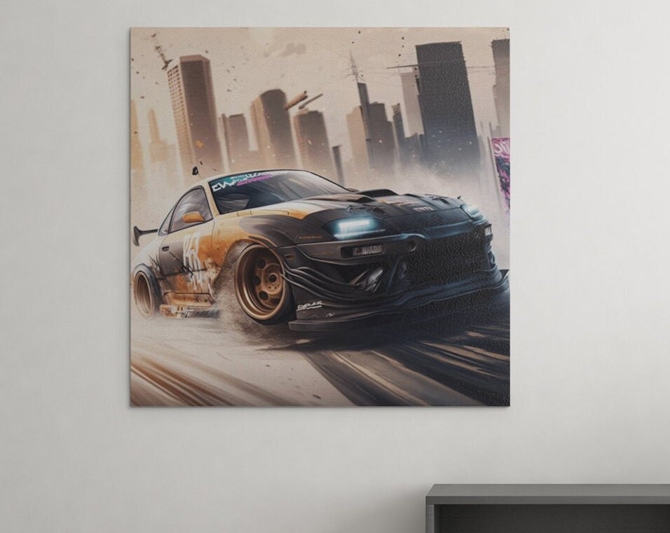Supra Tuner Car Portraits Digital Art Illustration Prints Card Book ...