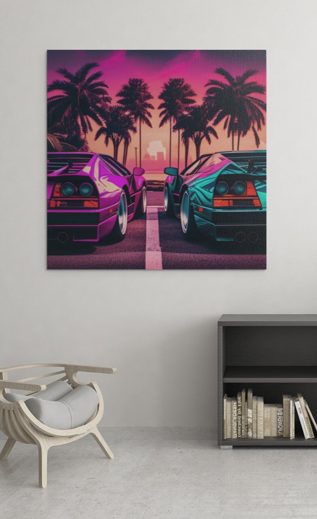 Vibrant Vaporwave JPEG PNG PDF Car Portraits Digital Illustration ...
