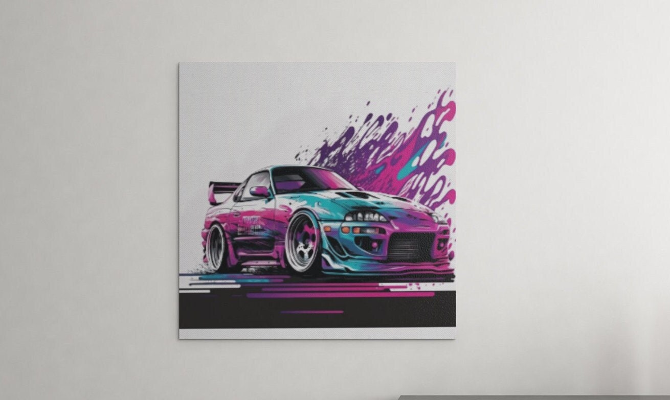 Toyota Supra Toy Portraits Digital Art Illustration Print Cover Artwork ...