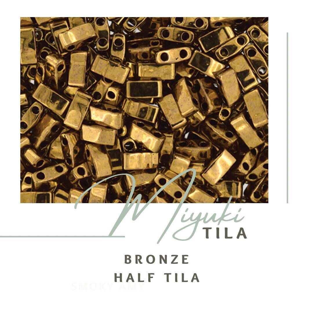 BRONZE HALF TILA Miyuki Tila Beads 457 Half Tila Flat Square Bead Seed ...
