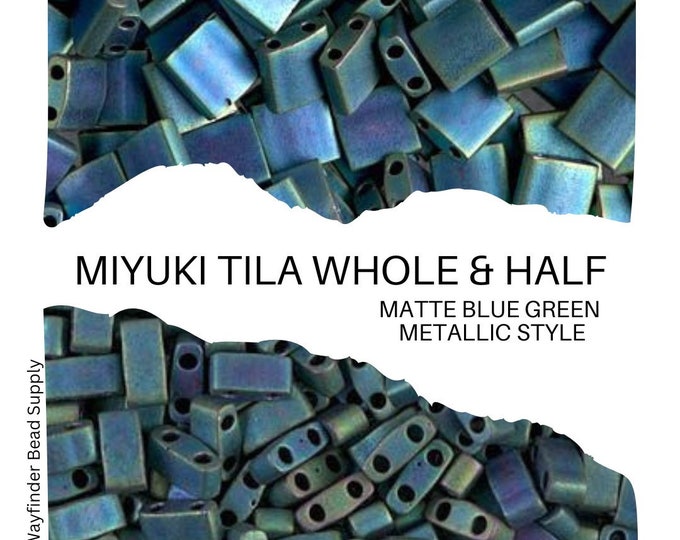 MATTE BLUE GREEN | Metallic Style | Miyuki Tila Beads | Whole Tila ...