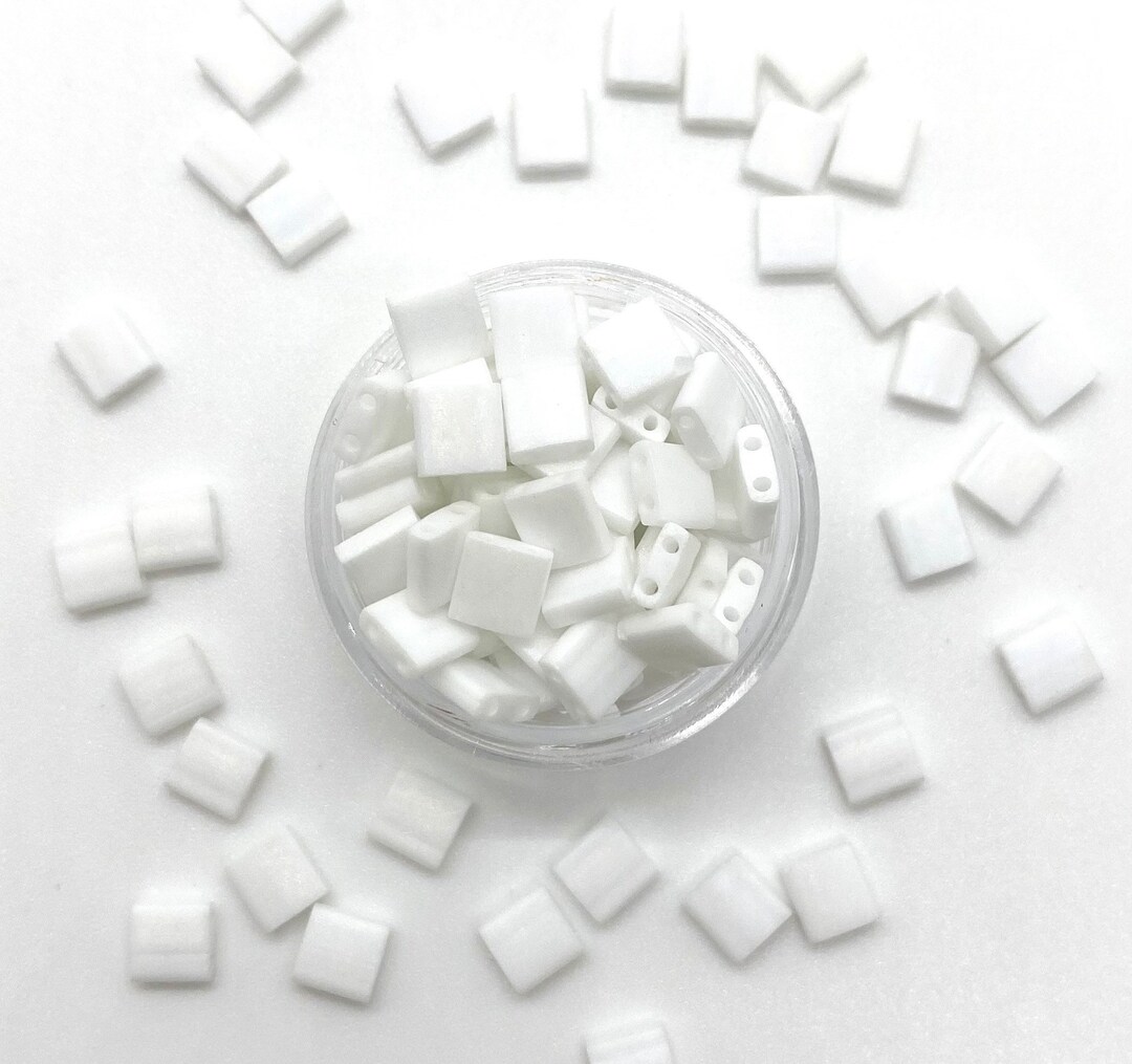 MATTE WHITE AB | Miyuki Tila Beads | Frosted Matte White | 402FR ...