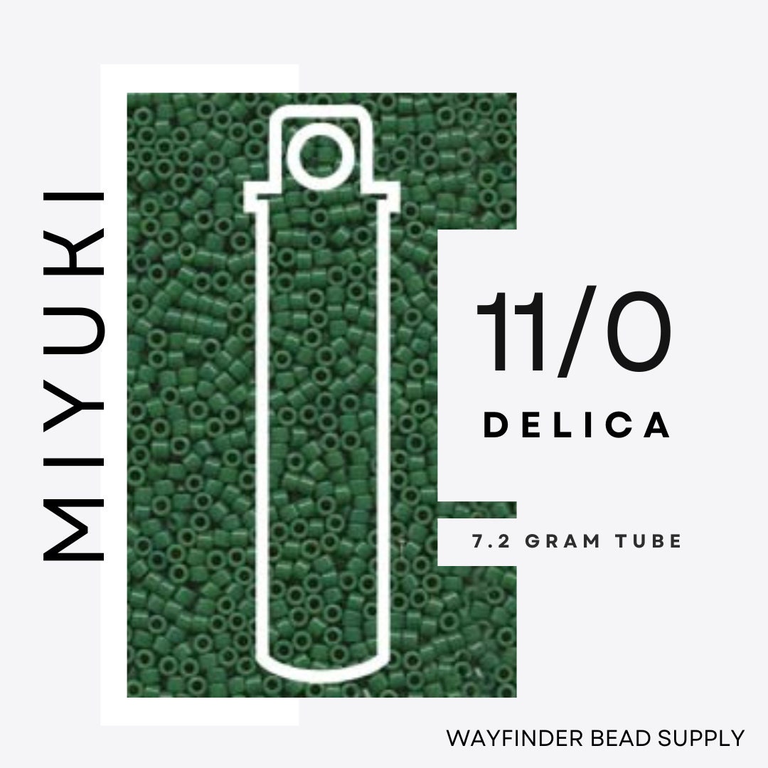 OPAQUE JADE GREEN Dyed Delica 11/0 | 7.2 Gram Tube | Miyuki 11/0 ...