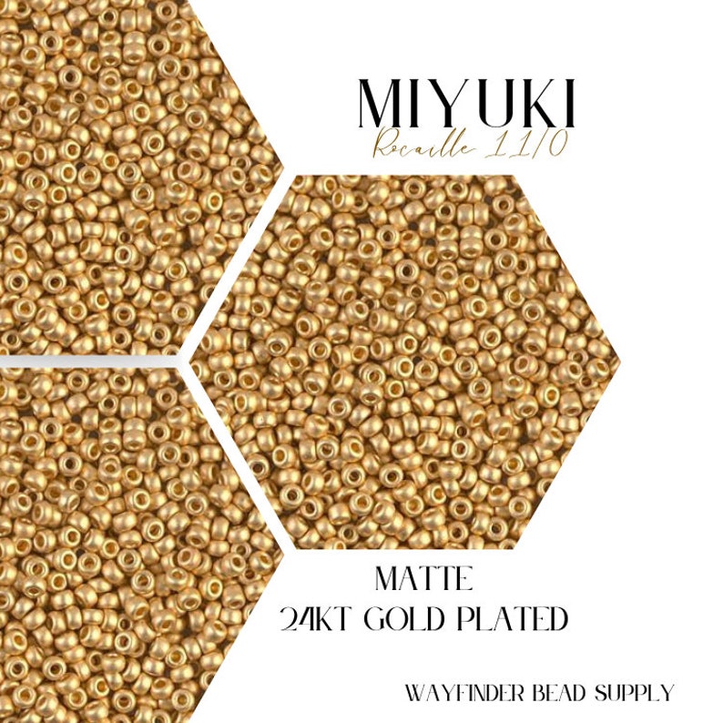 MATTE 24KT GOLD Plated Rocaille 11/0 | Seed Beads | Miyuki Rocaille ...