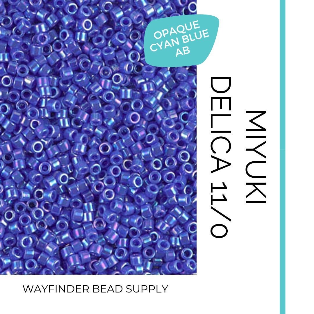 CYAN BLUE AB Opaque Delica 11 Miyuki 11/0 Miyuki Delica Beads 11-0 ...