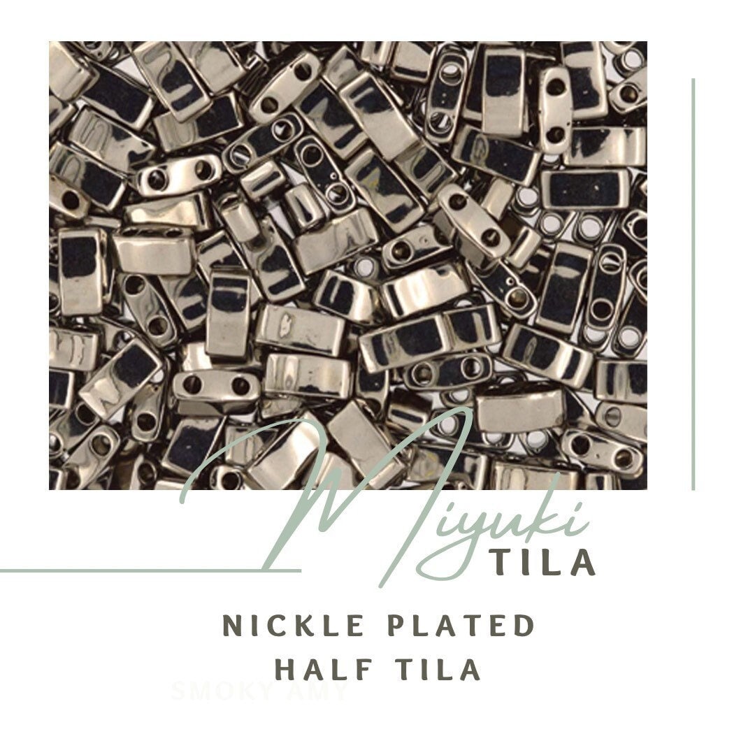 NICKEL PLATED Half Tila | Miyuki Tila Beads | 190 | Half Tila | Anklets ...