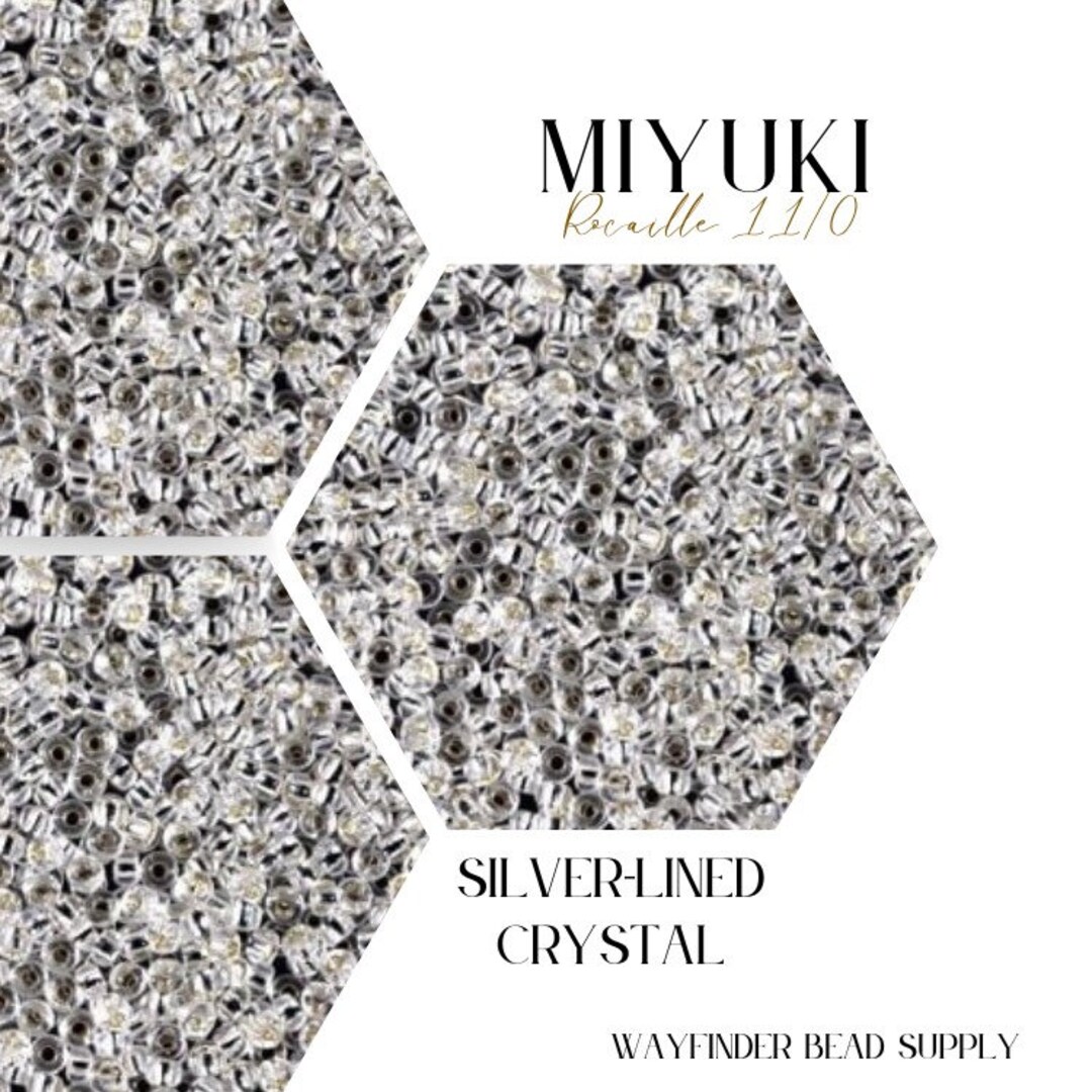 SILVER-LINED CRYSTAL Rocaille 11/0 Miyuki Seed Beads Rocaille Round ...