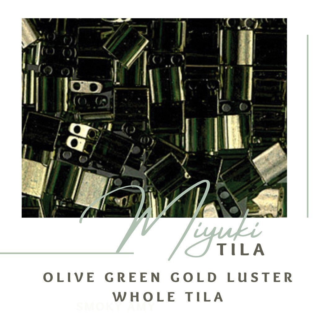 OLIVE GREEN Gold Luster Whole Tila | Miyuki Tila Beads | 306 | Whole ...