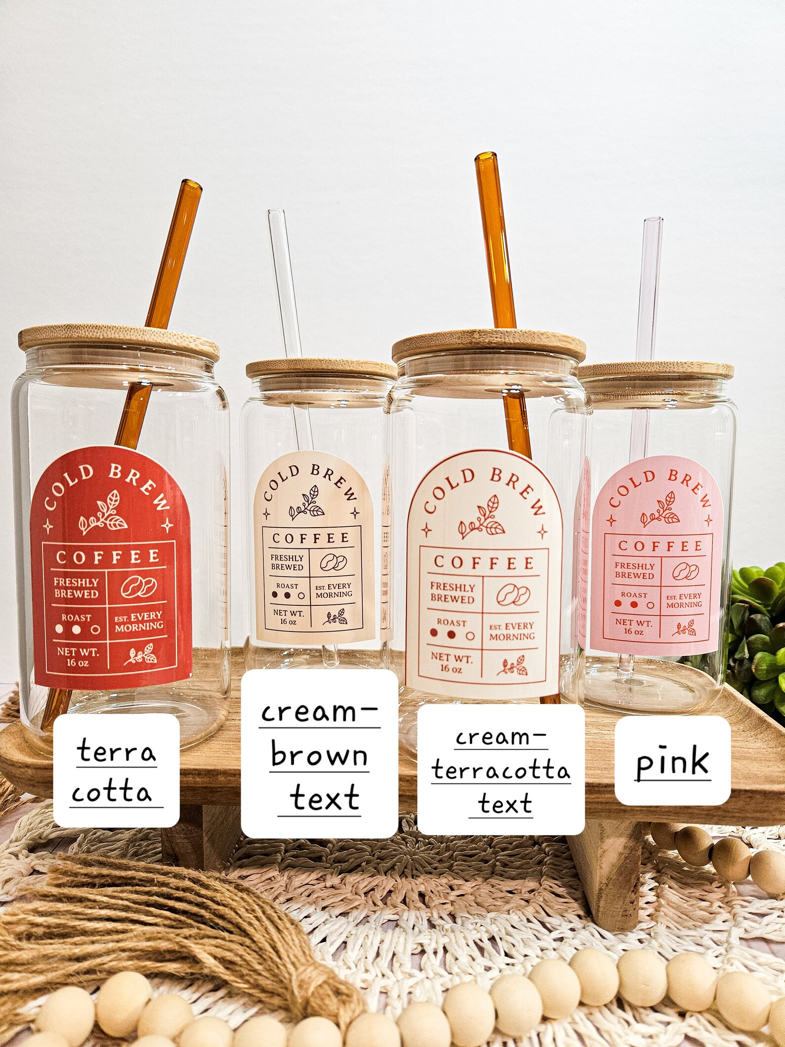 Cold Brew Coffee Cup, Coffee Beer Can Glass With Lid and Straw ...