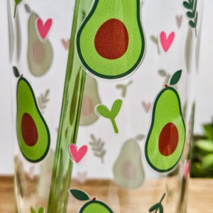 Avocado Glass Cup, Cute Avocado Fruit Can Glass, Trendy Iced Coffee ...