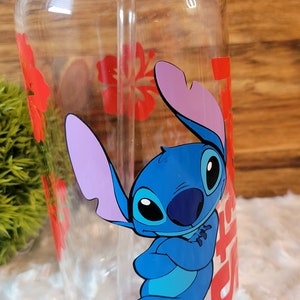 Stitch Beer Can Glass Iced Coffee Cup With Lid and Straw - Etsy