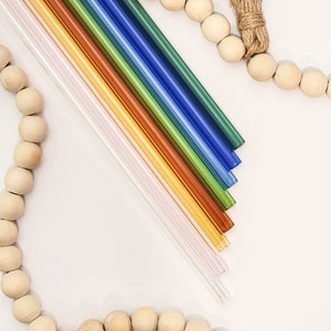 COLORED GLASS STRAWS, Colorful Borosilicate Glass Straw, Eco-friendly ...