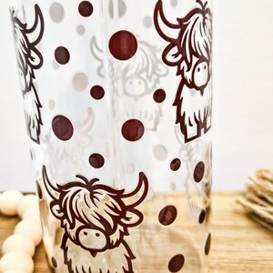 Highland Cow Glass Tumbler, Cute Cow Glass Can Cups, Country Western ...