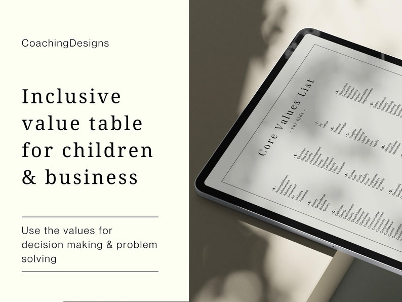 Core Values List | Core Values for Kids | Identifying Core Values ...