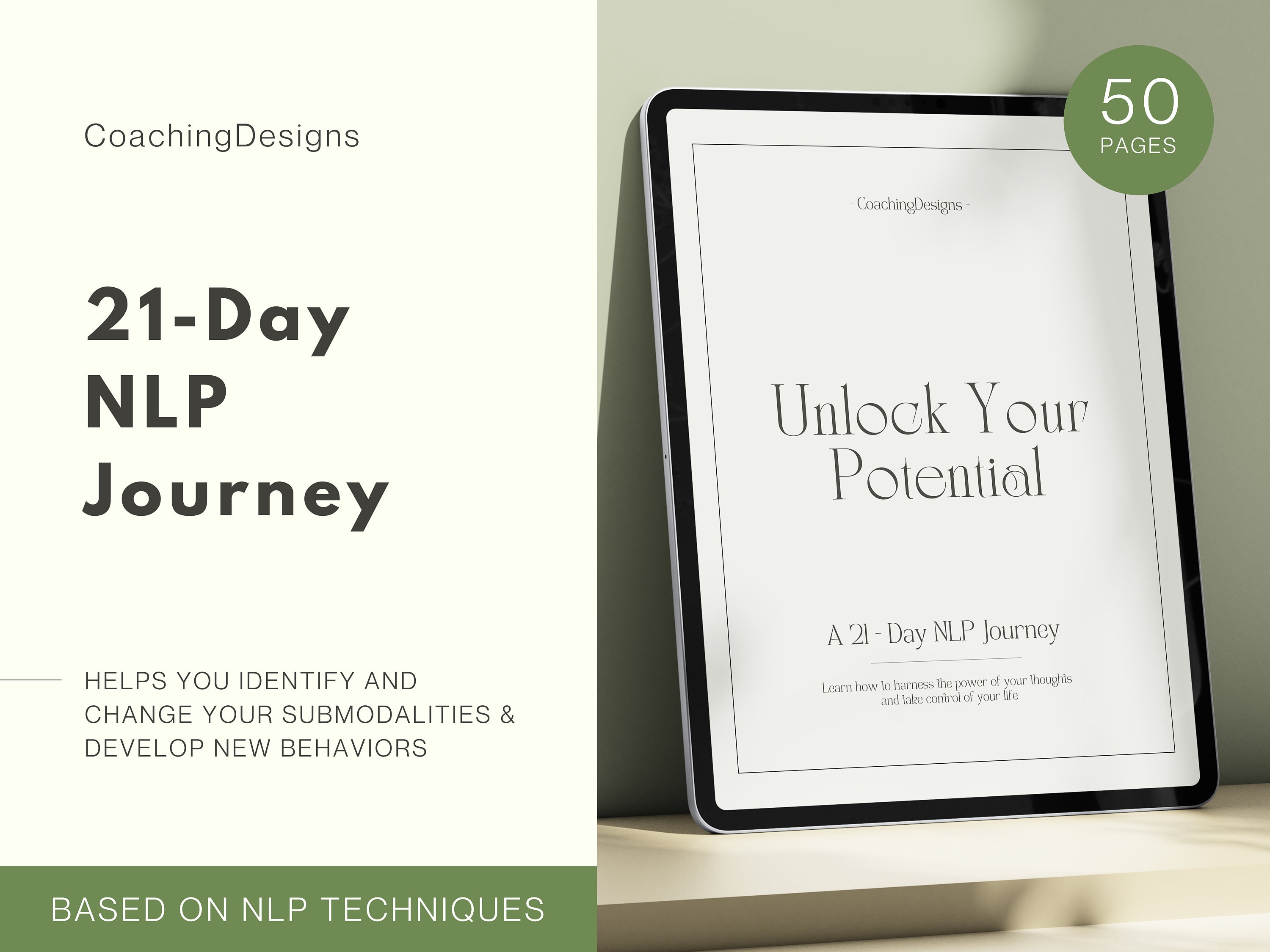 21- Day NLP Workbook (50 Pages) | Based on NLP Techniques | Digital ...