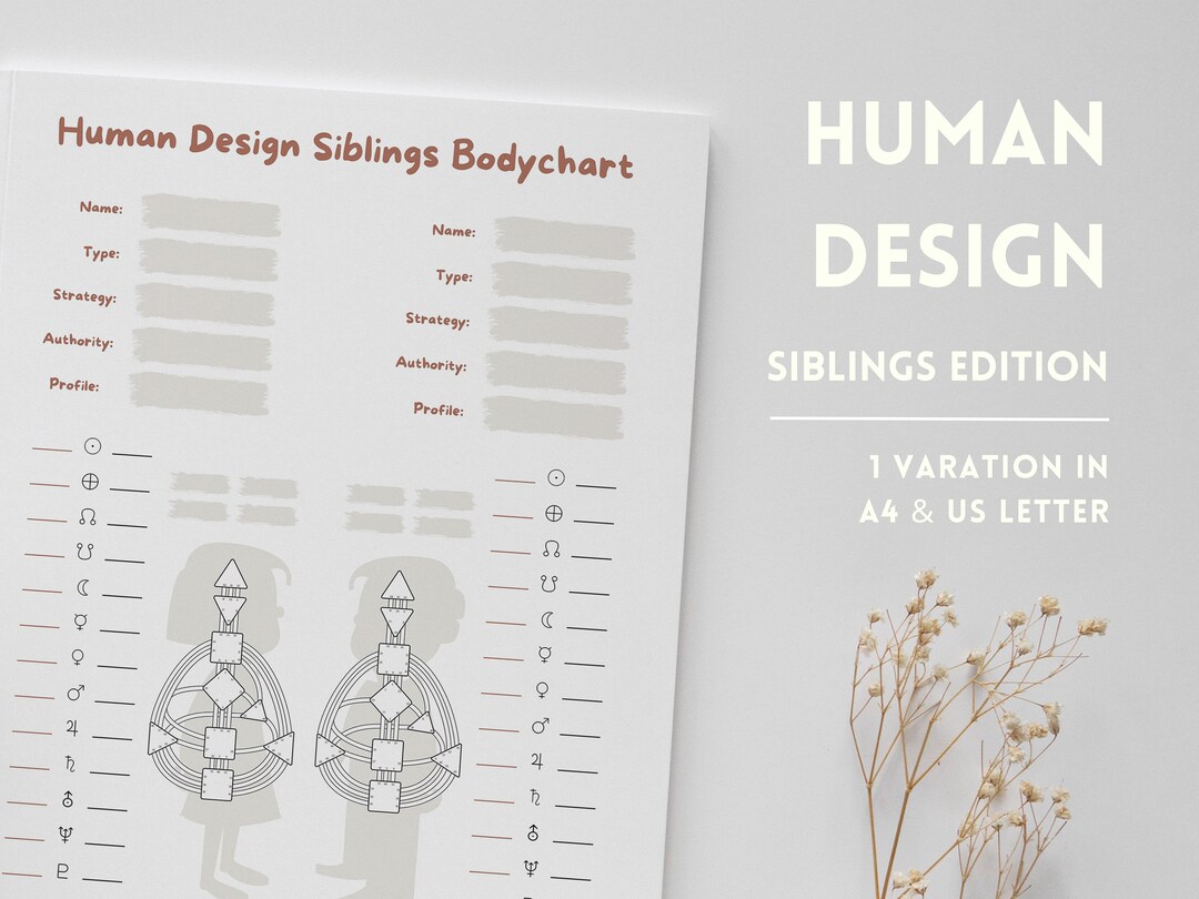 Human Design Bodygraph Siblings Edition | Human Design Chart PDF ...