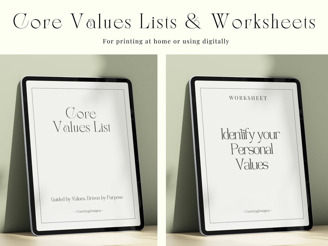Core Values List Core Values for Kids Identifying Core - Etsy UK