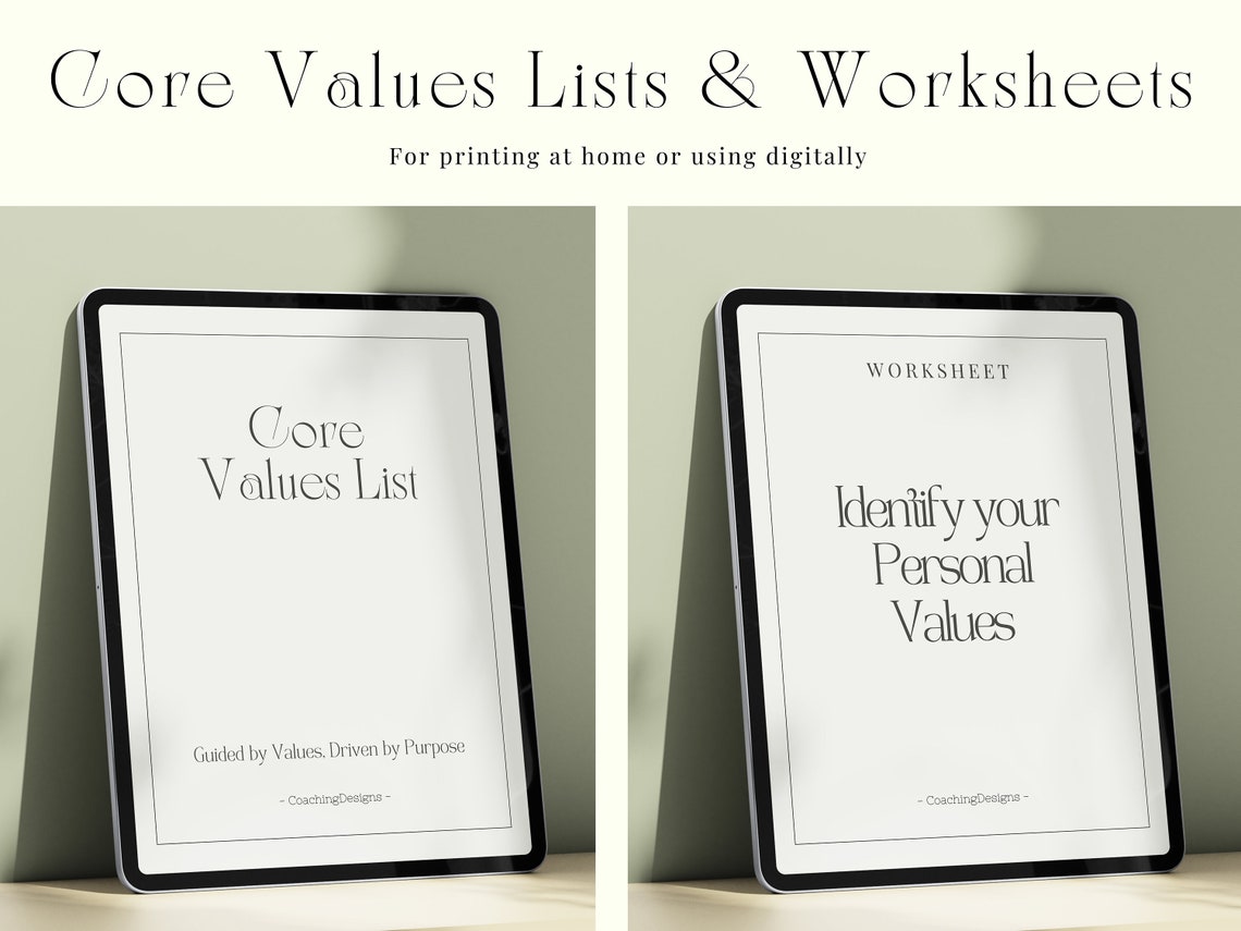 Core Values List Core Values for Kids Identifying Core - Etsy UK