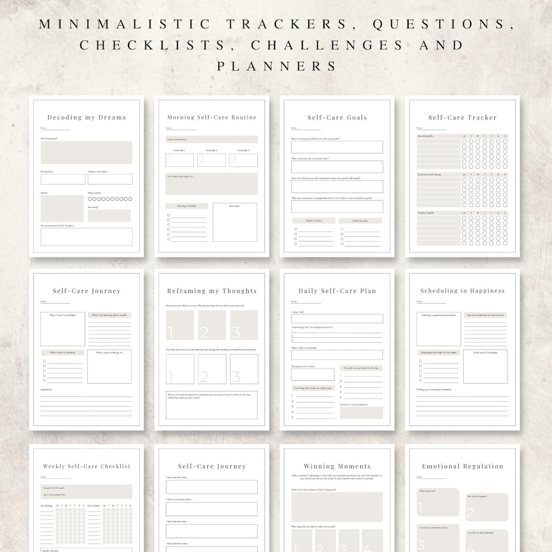Self-care Planner Printable | Mental Health Worksheet Kit | Self-love ...