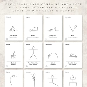 Yoga Cards With 176 Poses in English and Sanskrit | Yoga Flashcards ...