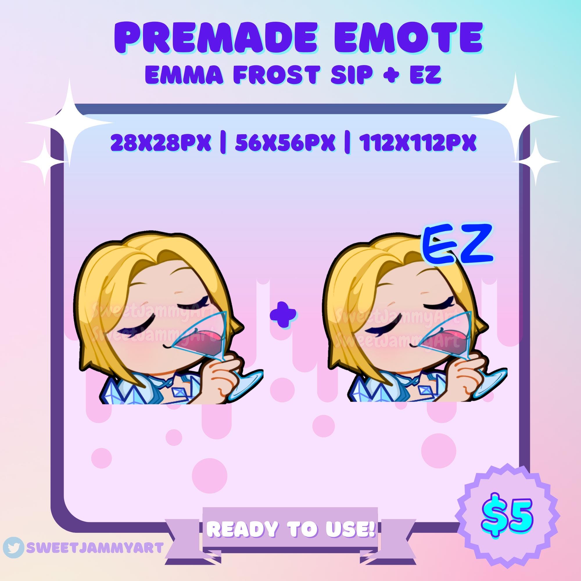 Emma Frost Sip + EZ Emotes for Twitch, Discord, Youtube (digital ...