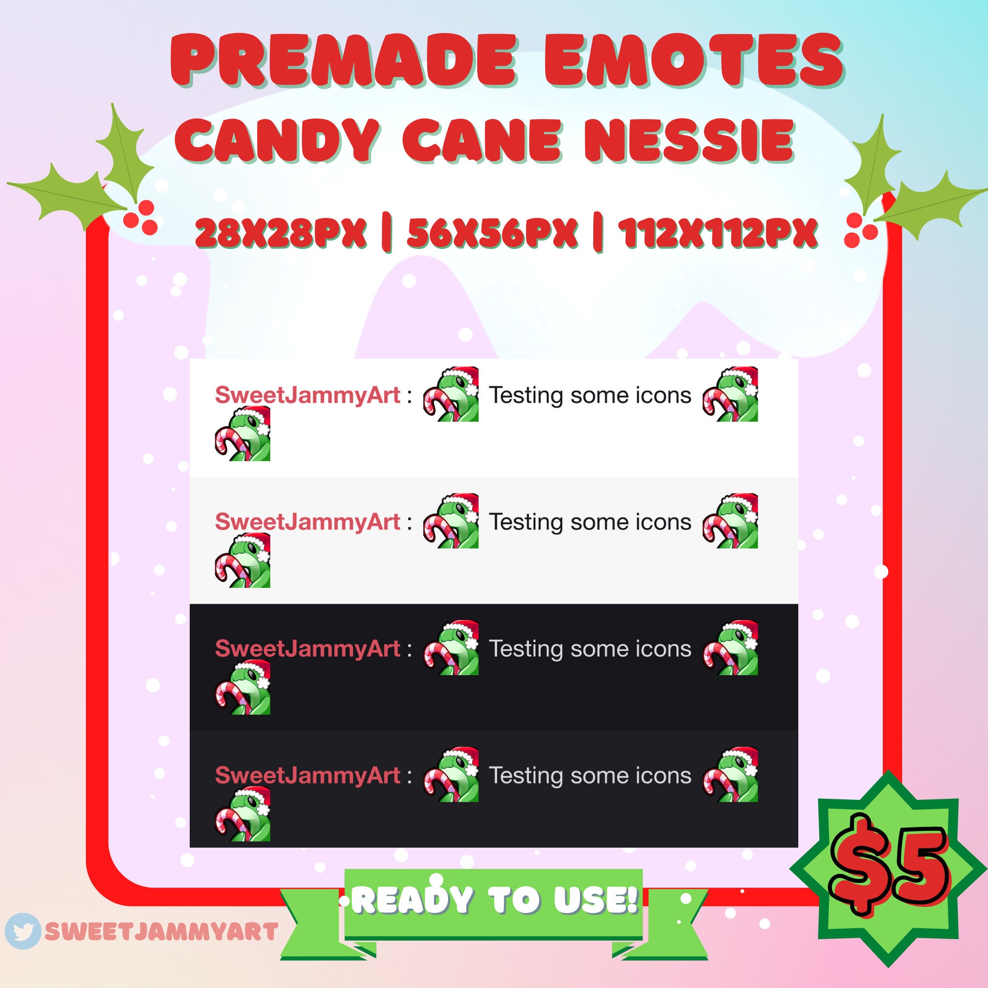Apex Legends Candy Cane Nessie Emote Twitch Emotes Discord - Etsy