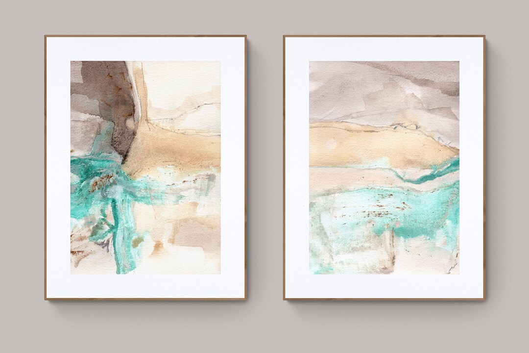 Set of Two Abstract Original Art Print to Decorate Your Office or Home ...
