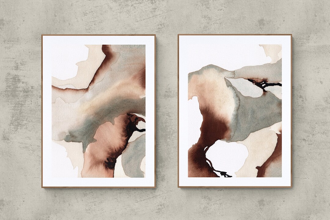 Set of Two Abstract Original Art Print to Decorate Your Office or Home ...