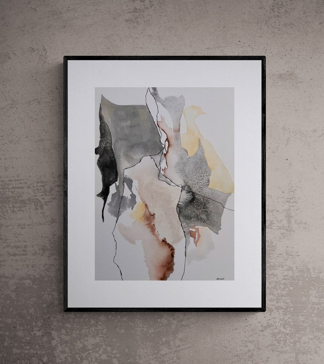 Abstract Mixmedia Original Painting to Decor Your Office or Home Wall ...