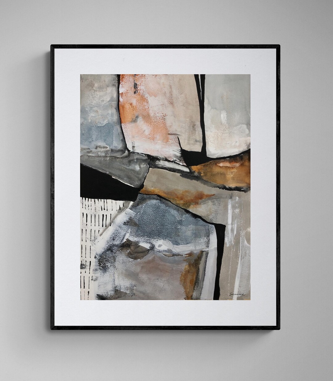 Modern Abstract Wall Art, Earth Tone Textured Painting, Contemporary ...