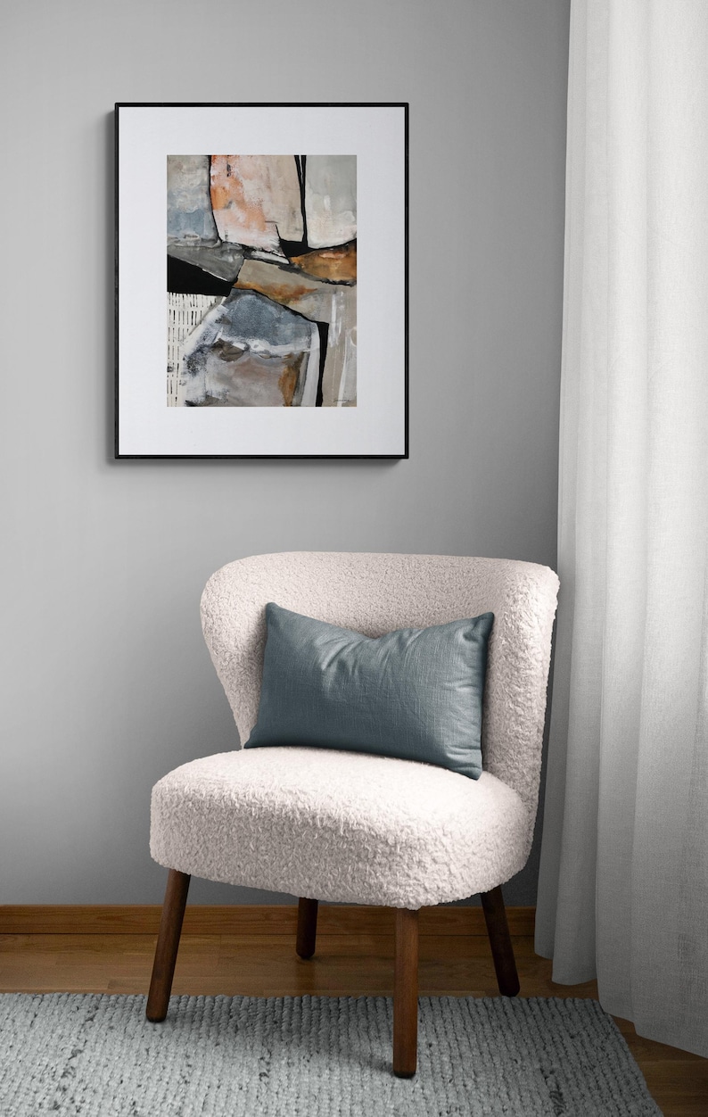 Modern Abstract Wall Art, Earth Tone Textured Painting, Contemporary ...