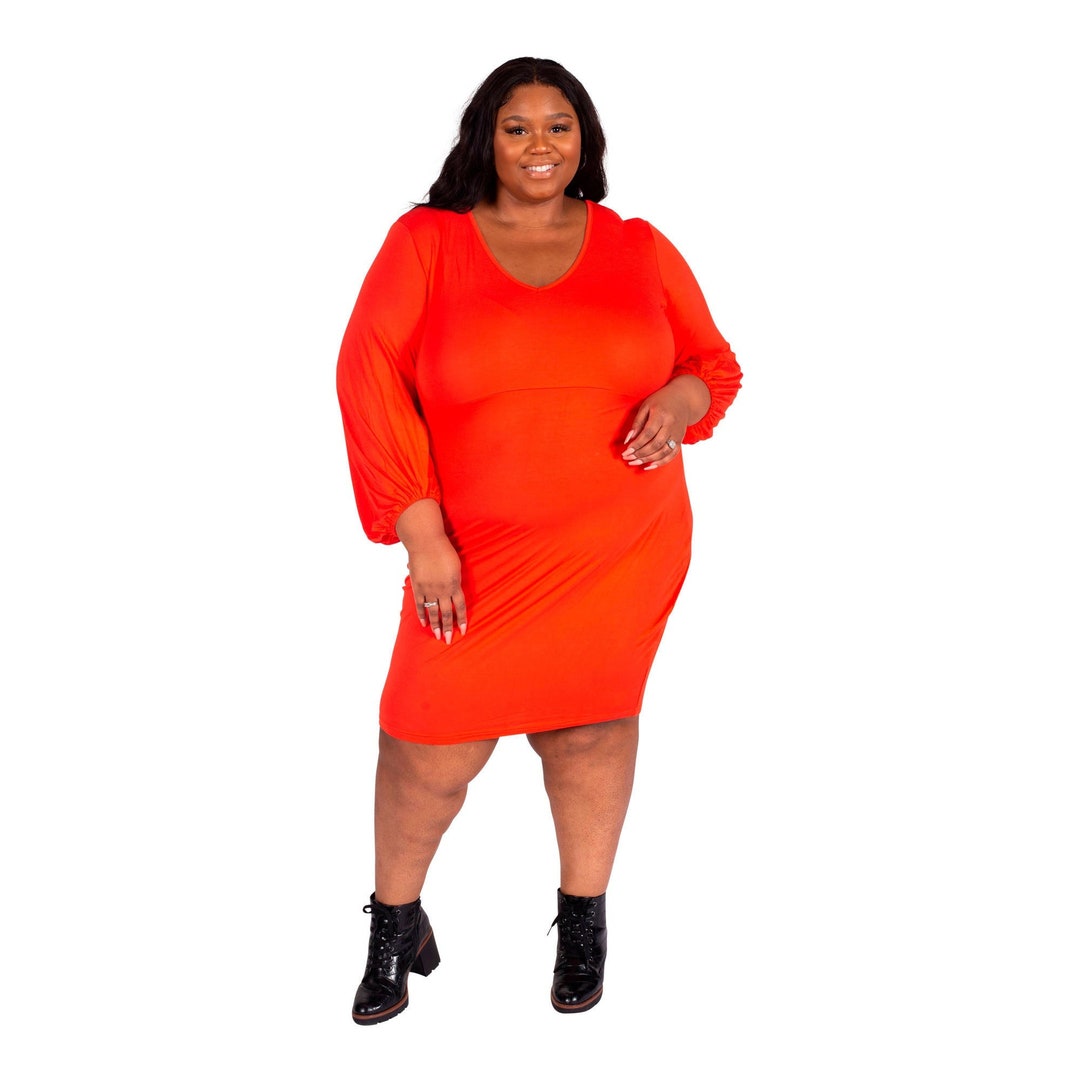 Plus Size Women Dress| Casual Party Dress | 1X 2X 3X 4X 5X| Puff Sleeve ...