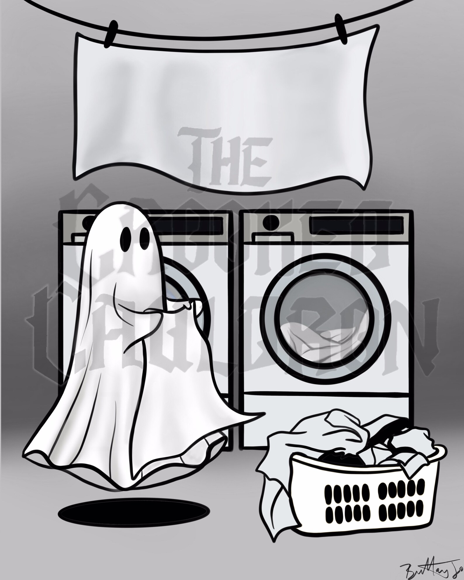 Even the Dead Fold Print | Ghost Print | Gothic Art Print | Ghost Doing ...