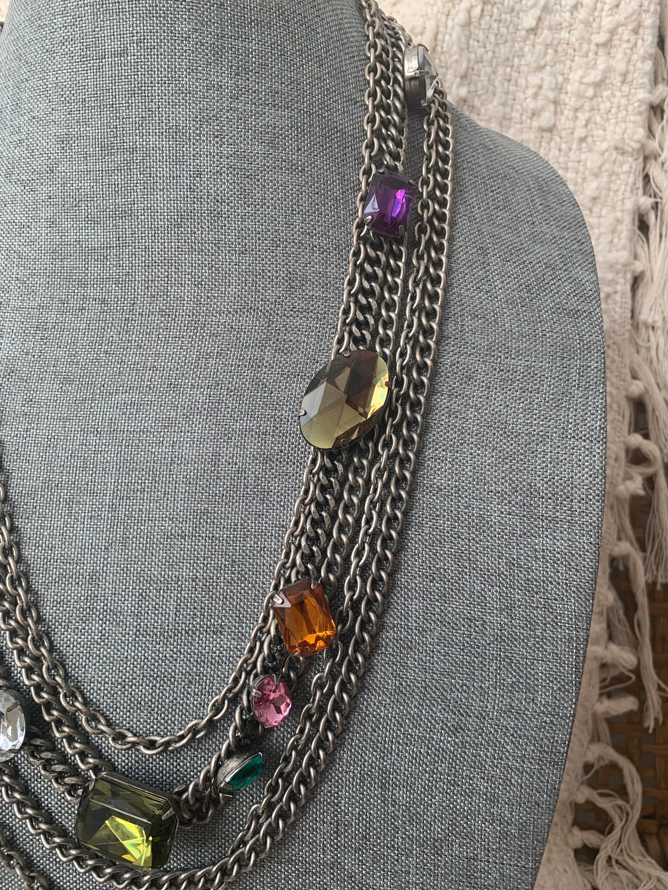 Y2K Early 2000s Gems Multicolored Necklace - Etsy
