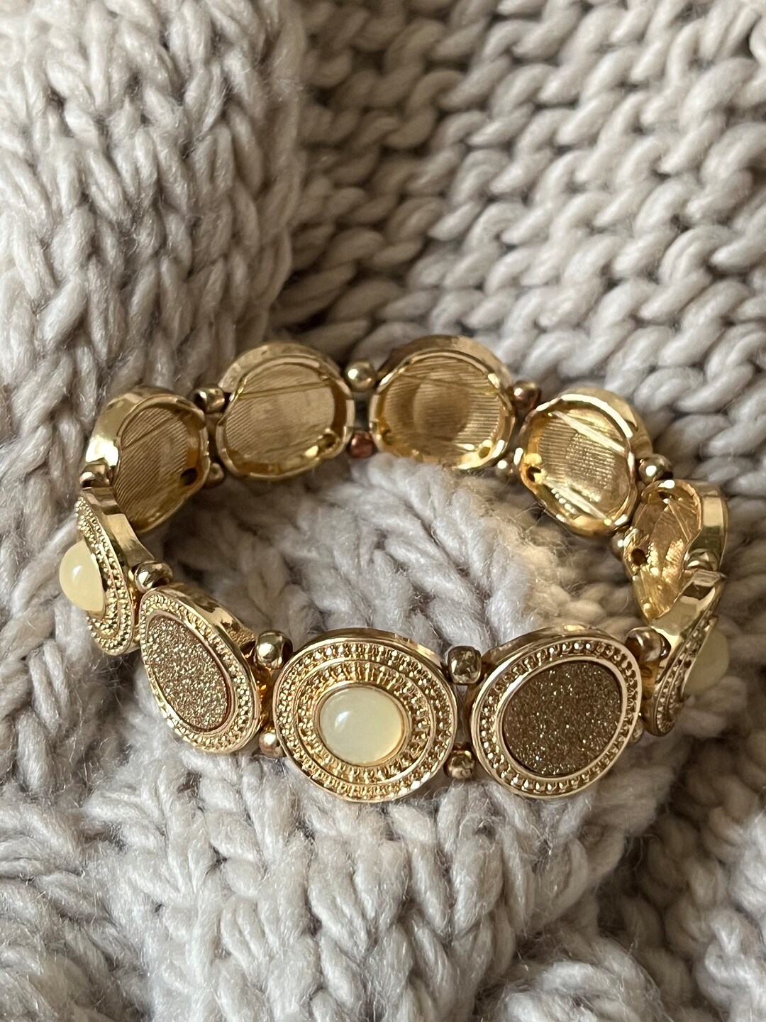 Y2K Gold Glitter & Opal Bracelet - Etsy