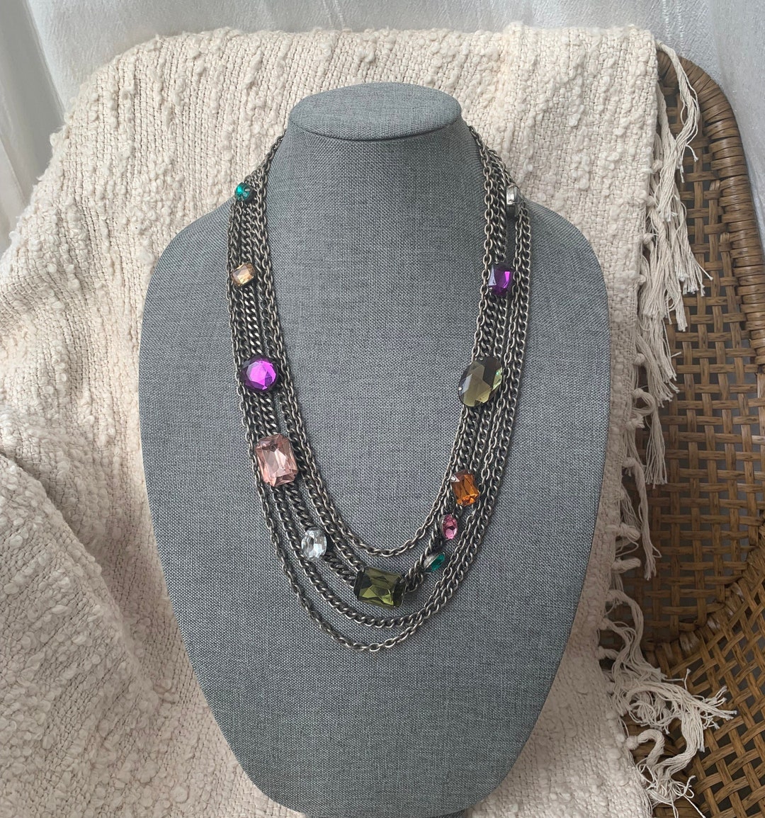 Y2K Early 2000s Gems Multicolored Necklace - Etsy