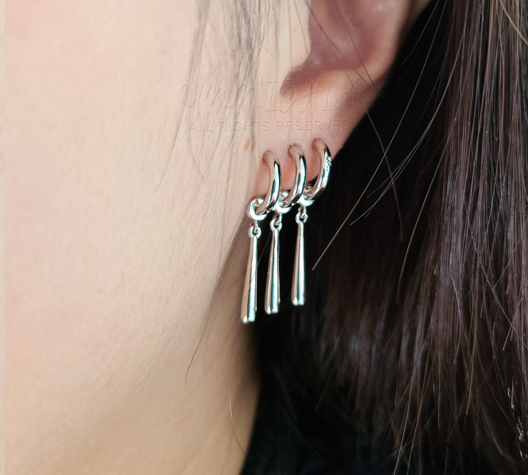 Solid Sterling Silver Zoro Earrings One Piercing Earrings - Etsy Australia