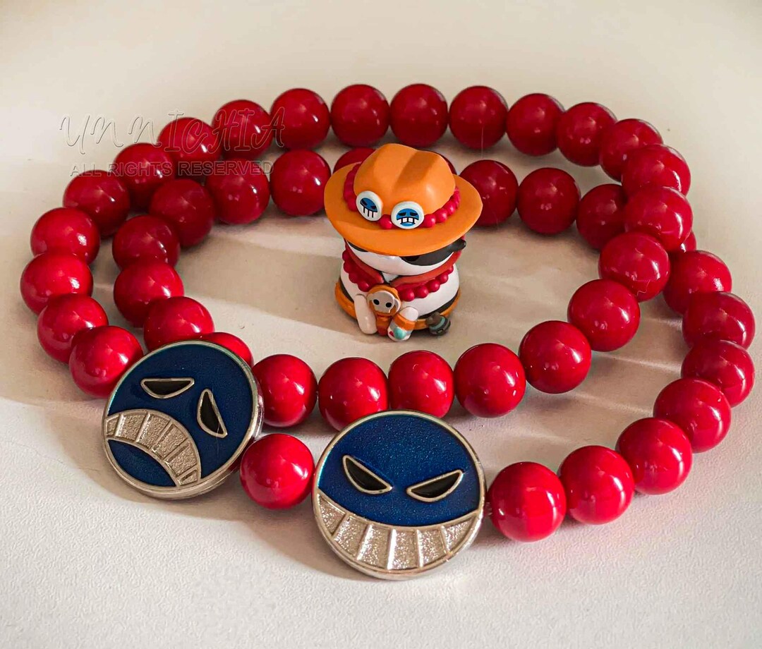 Anime Jewelry Portgas D Ace Bracelets Necklaces Azure Gemstone Manga ...