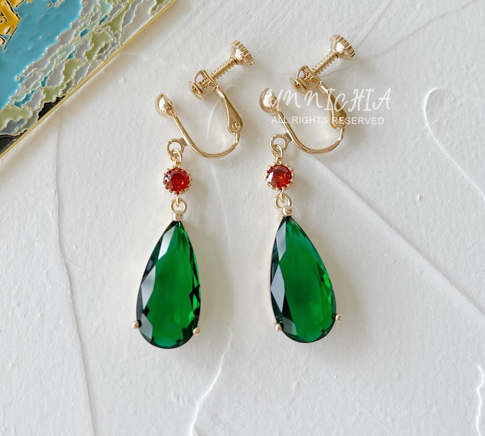 Howl's Moving Castle Earrings Large Drop Emerald Earrings - Etsy