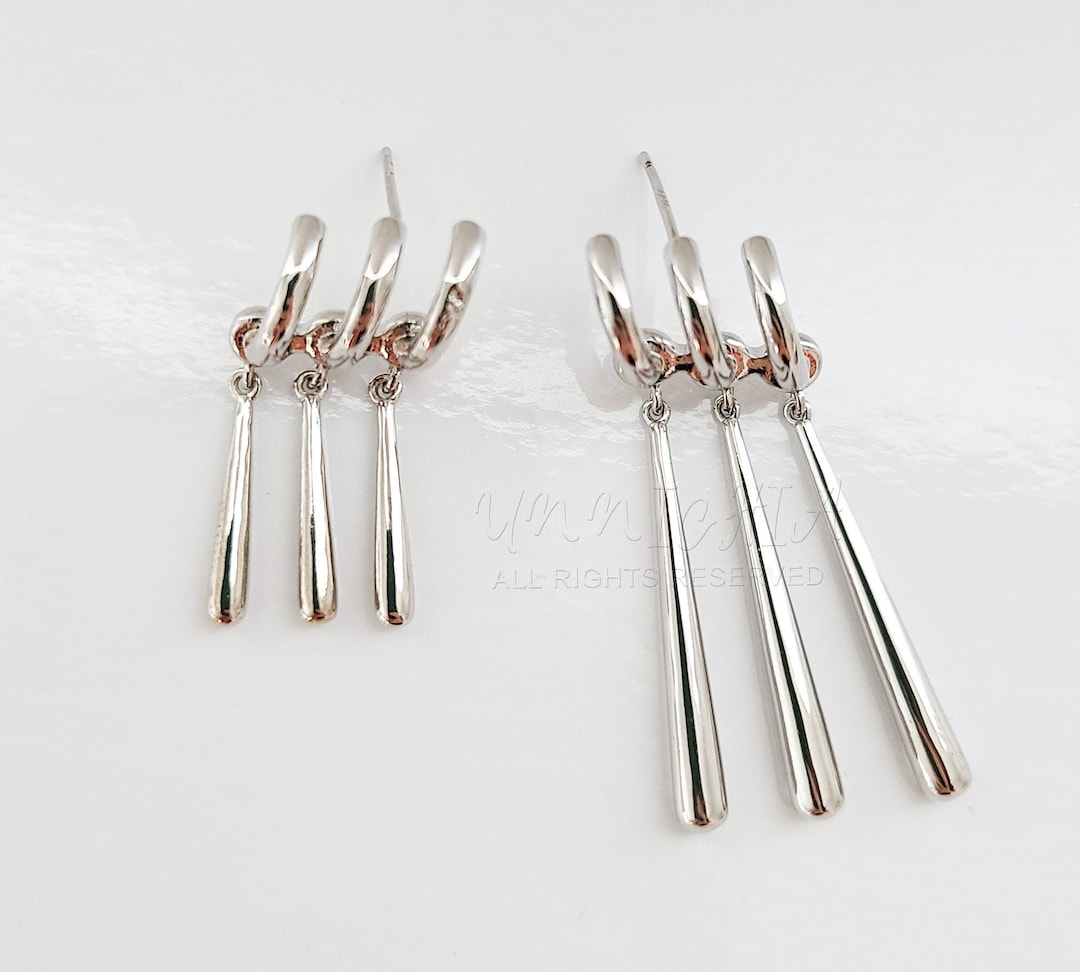 Solid Sterling Silver Zoro Earrings One Piercing Earrings, Edgy Cool ...
